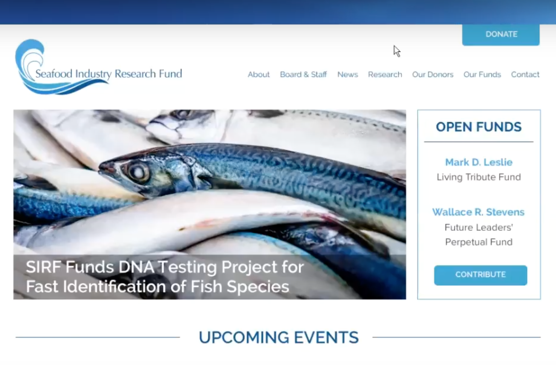 SIRF Website Announcement - Seafood Industry Research Fund
